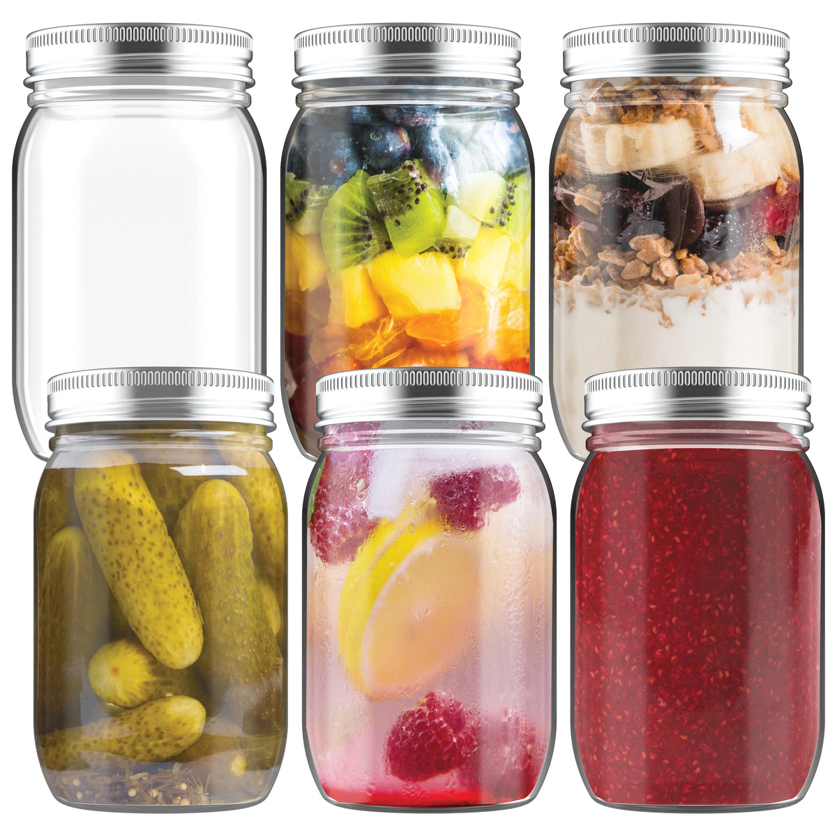 HEFTMAN MASON GLASS JARS - 6 PACK (500ml) – JOVELA